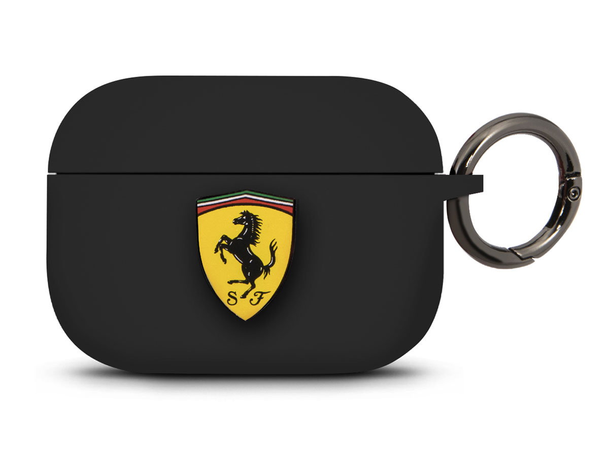 Ferrari Silicone Case Zwart | AirPods Pro Hoesje