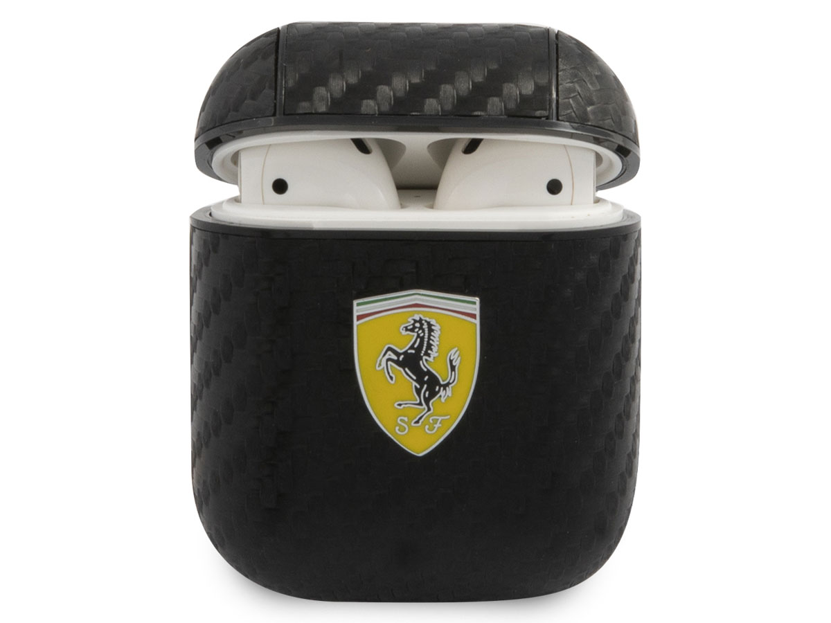 Ferrari Carbon Case Zwart | AirPods 1 & 2 Hoesje
