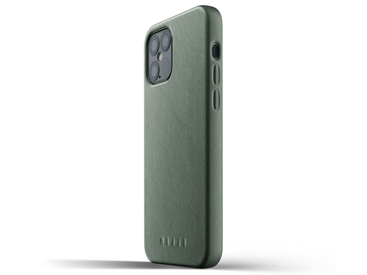 Mujjo Full Leather Case Groen Leer iPhone 12/12 Pro Hoe