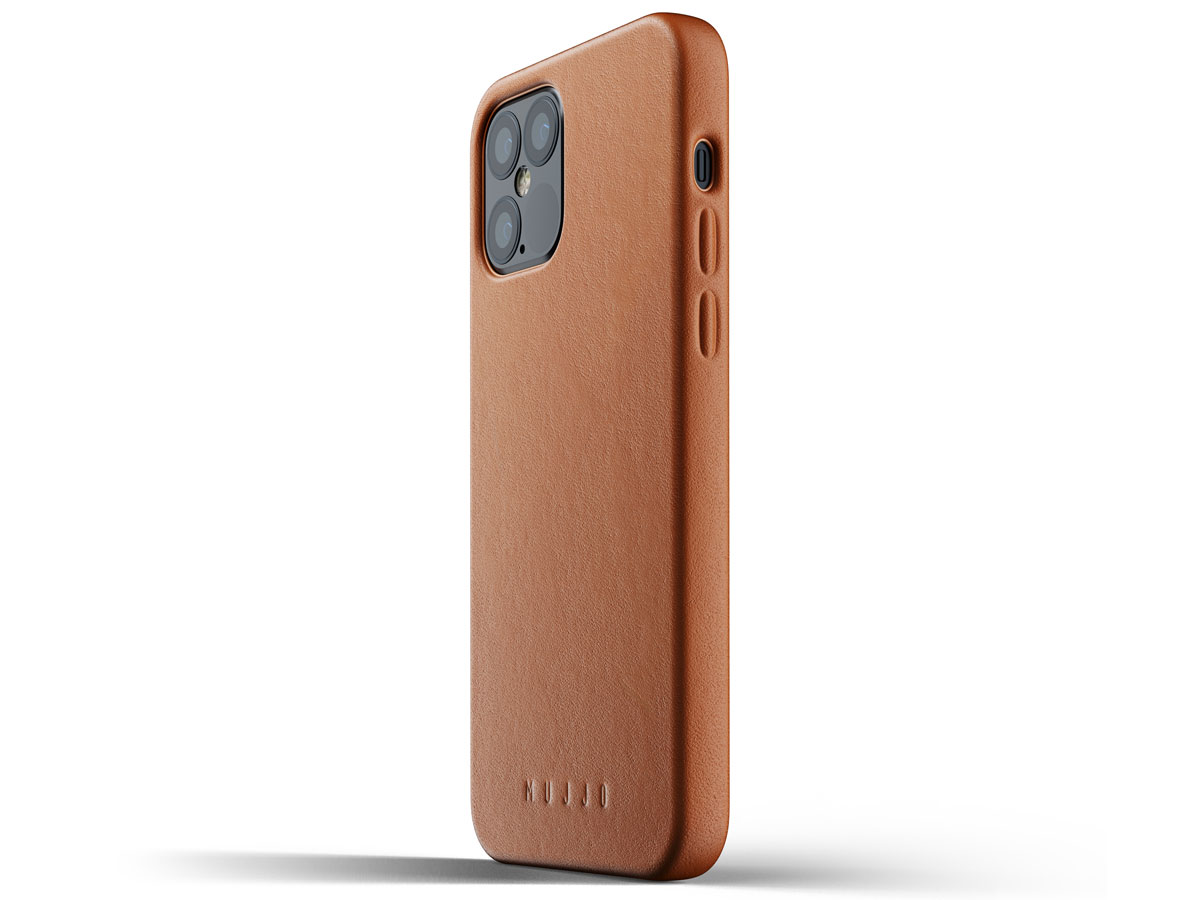 Mujjo Full Leather Case Tan Leer | iPhone 12/12 Pro Hoe