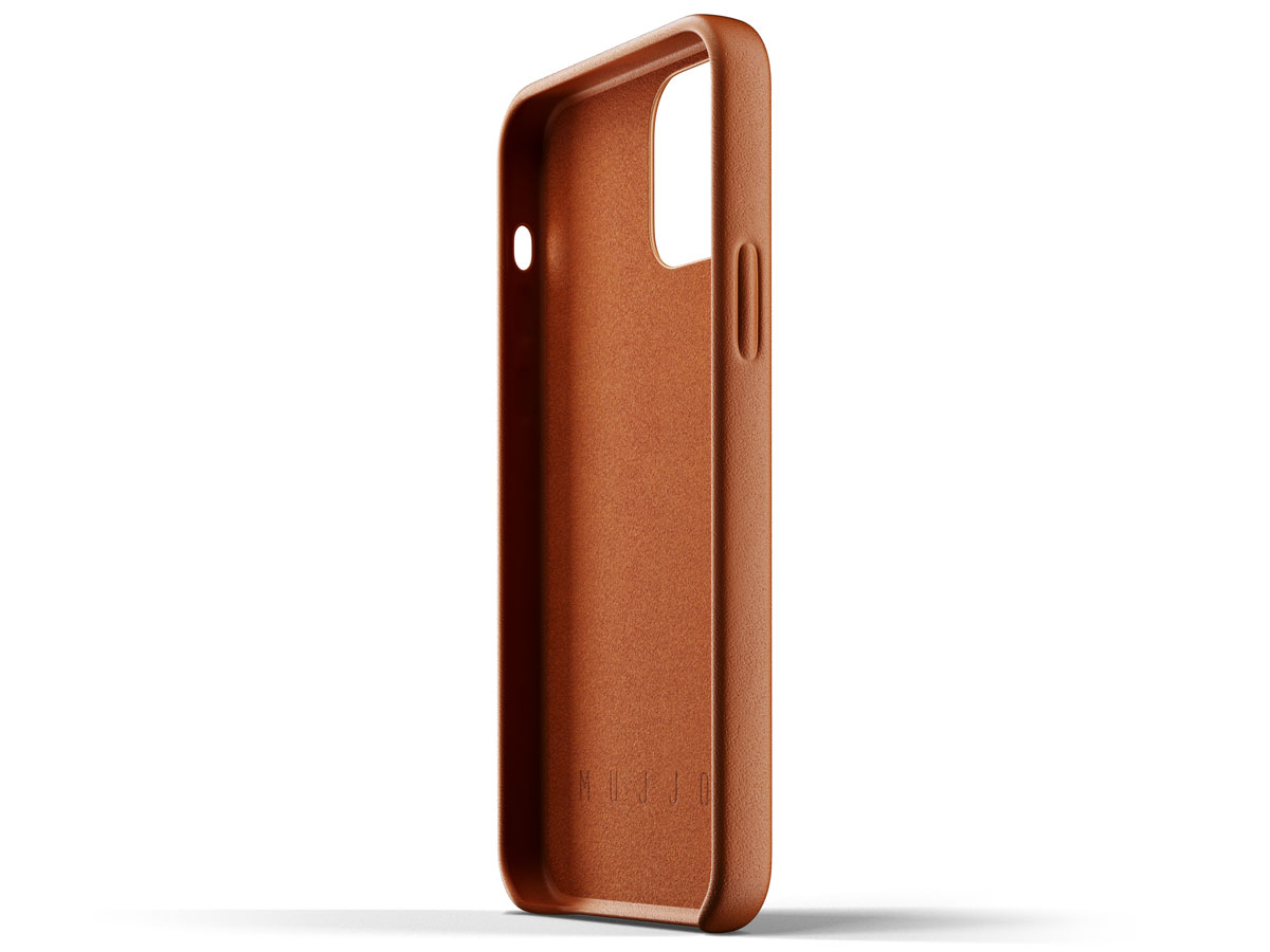 Mujjo Full Leather Wallet Case Tan iPhone 12/12 Pro Hoe