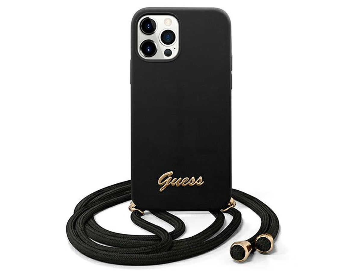 Guess Necklace Case Zwart | iPhone 12 Pro Max hoesje