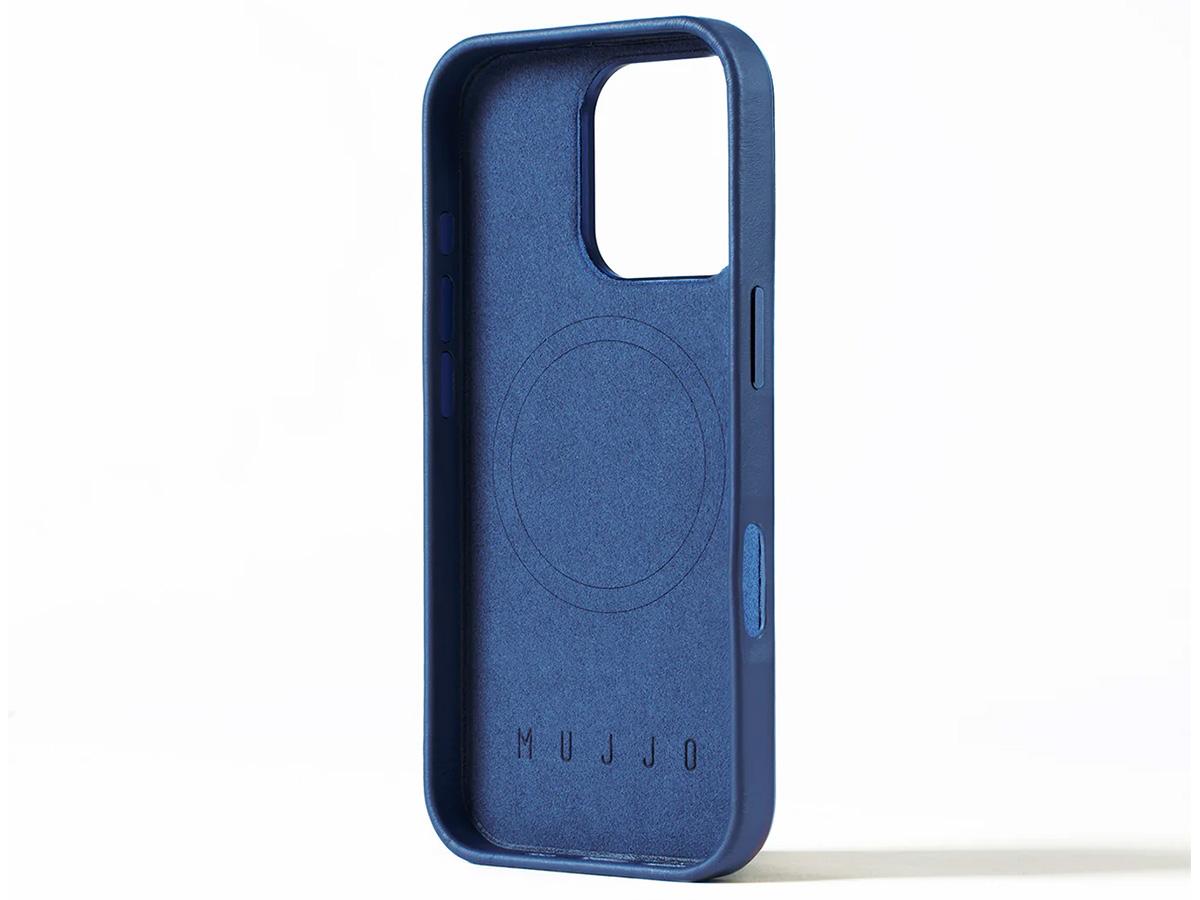 Mujjo Full Leather MagSafe Case iPhone 16 Pro | Blauw