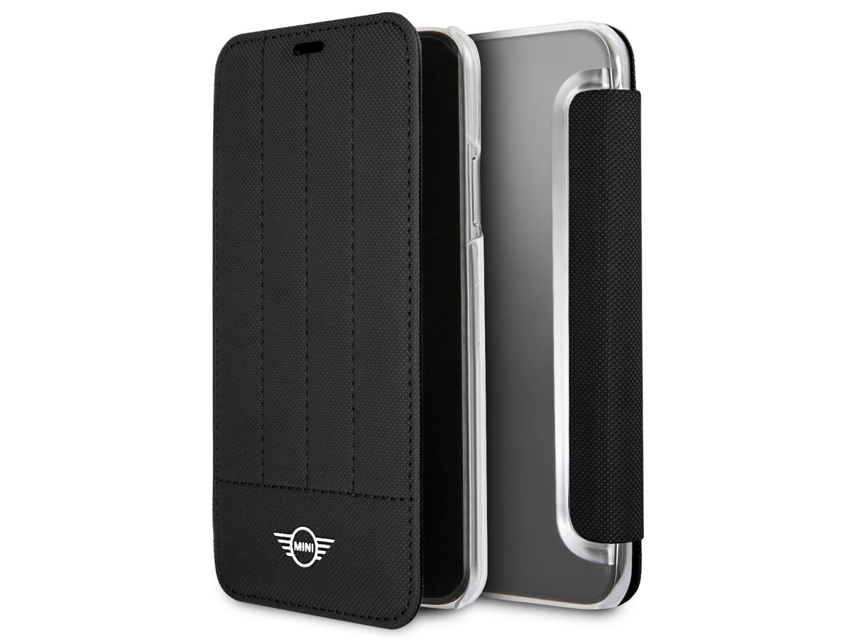 Mini Cooper Stitched Bookcase Zwart | iPhone X/Xs hoesj