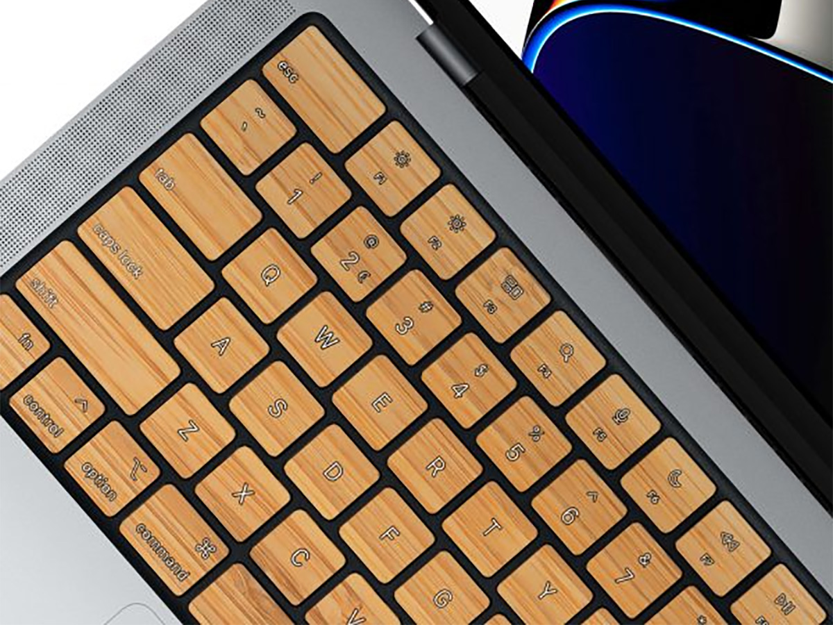RAUW Hout Toetsenbord Skin MacBook Pro 14/16" Bamboe US