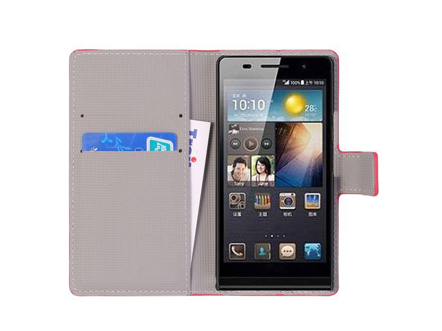 USA Vintage Wallet Case voor Huawei Ascend P6