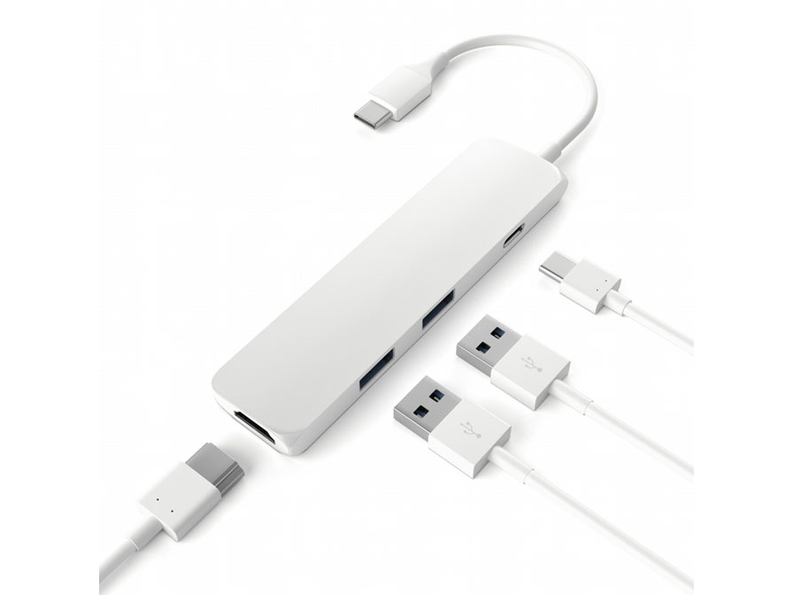 Satechi Usb C Slim Multi Port Adapter Zilver