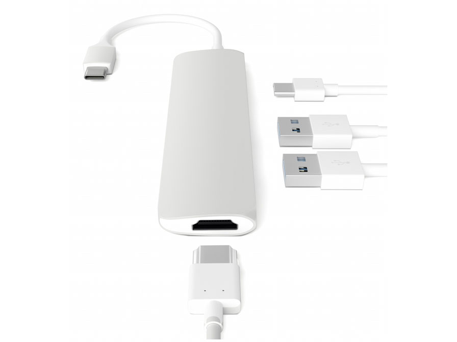 Satechi USB-C Slim Multi-Port Adapter | Zilver