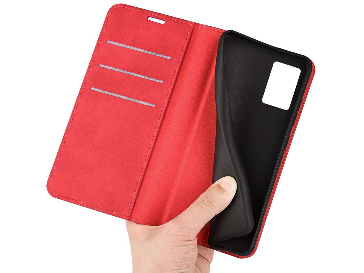 Slimfit Wallet Case Motorola Edge 30 Neo Hoesje | Rood