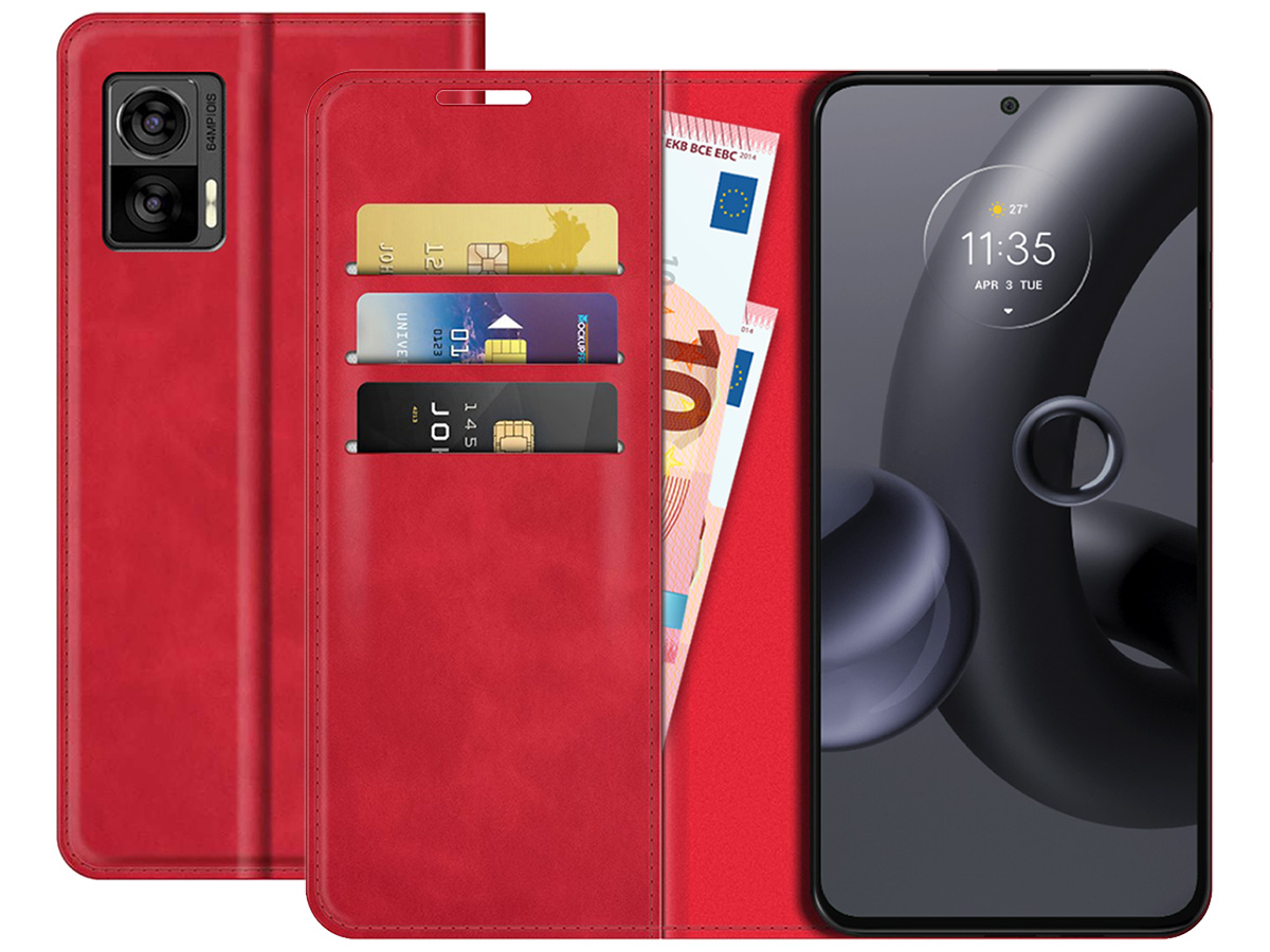 Slimfit Wallet Case Motorola Edge 30 Neo Hoesje | Rood
