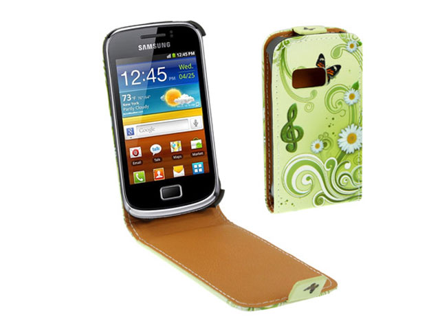 Lovely Green Kunstleren Flip Case Samsung Galaxy Mini 2 (S6500)