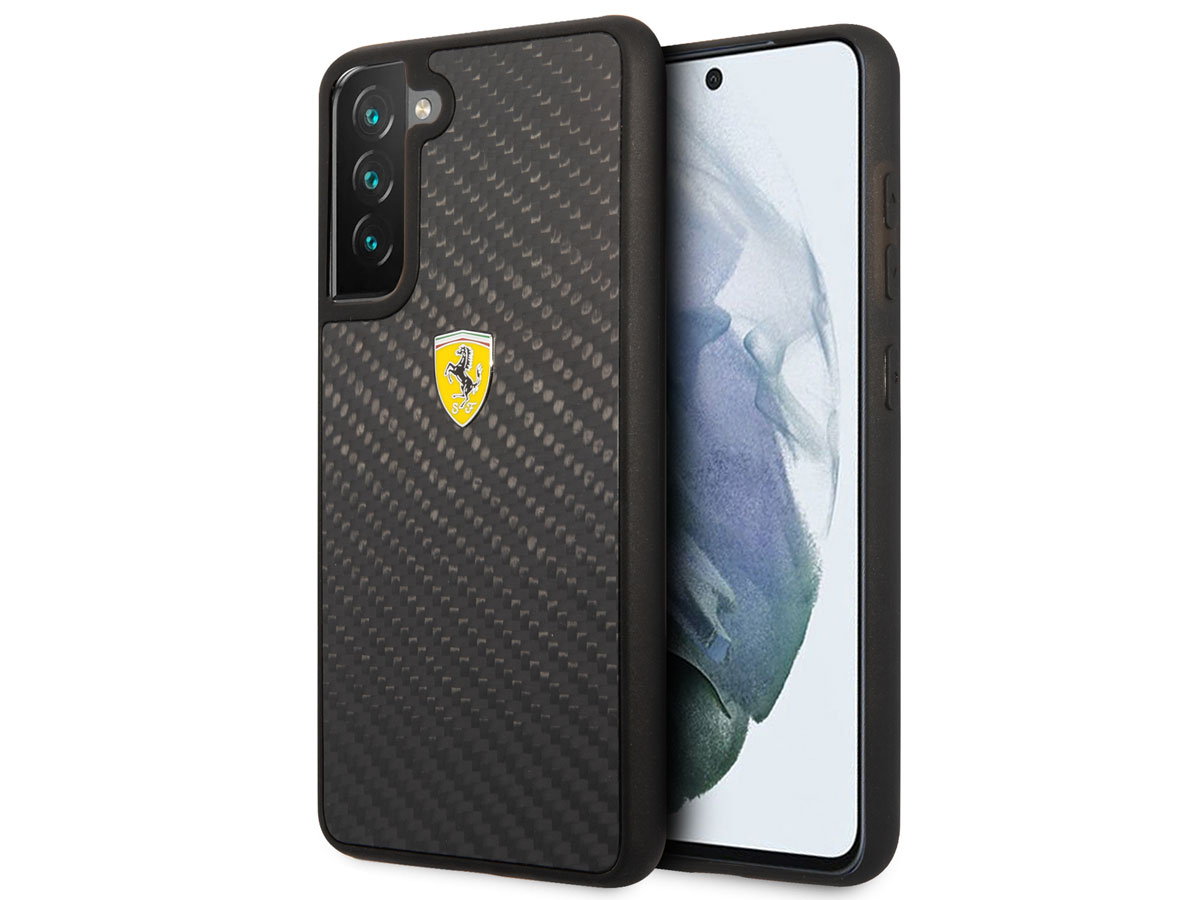 Ferrari Carbon Fiber Case Samsung Galaxy S21 FE Hoesje