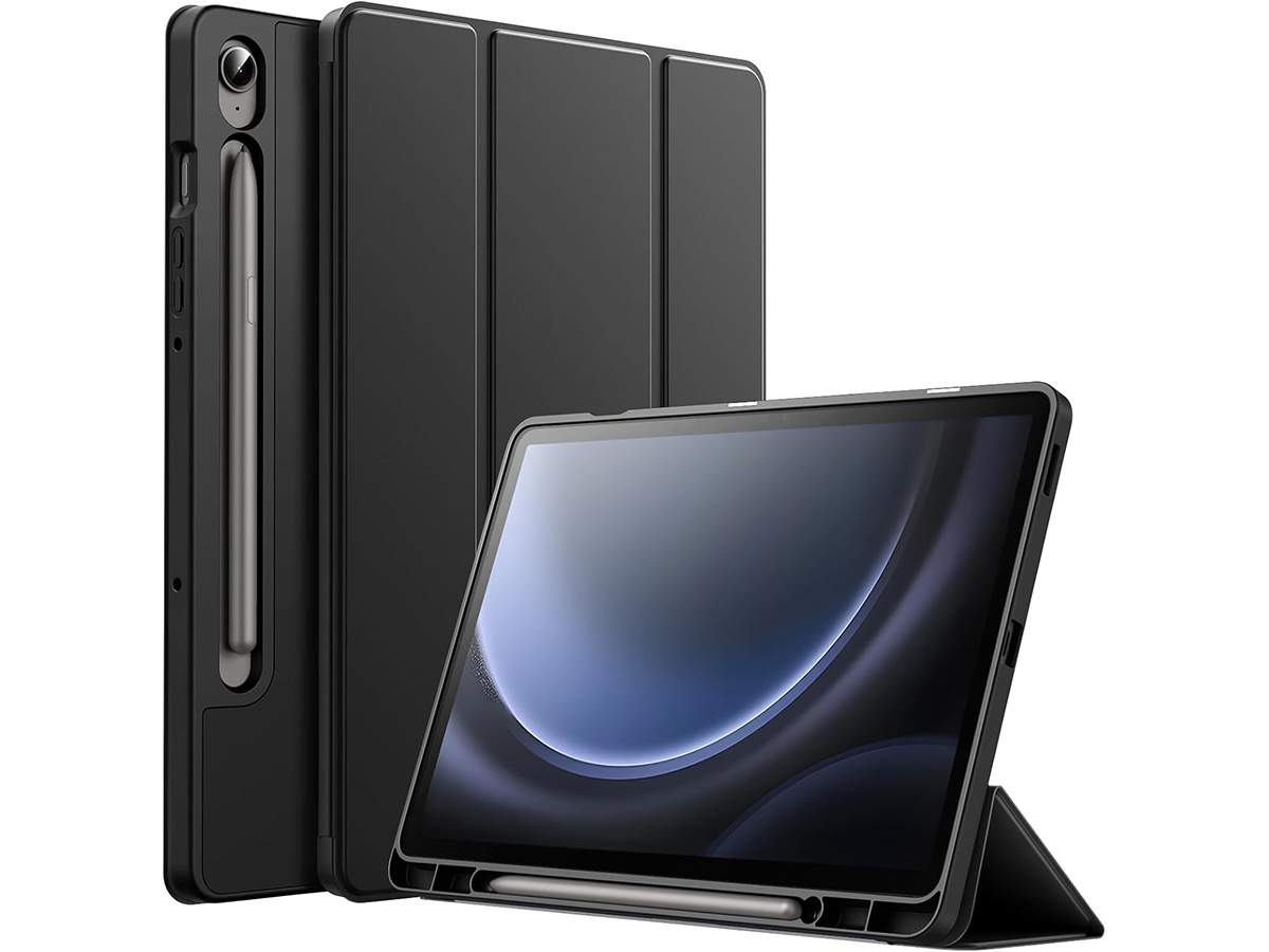 CaseMania Galaxy Tab S10 FE Hoesje Smart Case Zwart
