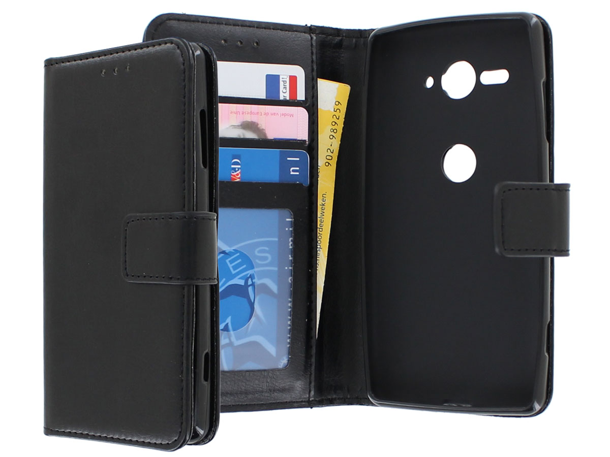 Bookcase Wallet Zwart Sony Xperia Xz2 Compact Hoesje