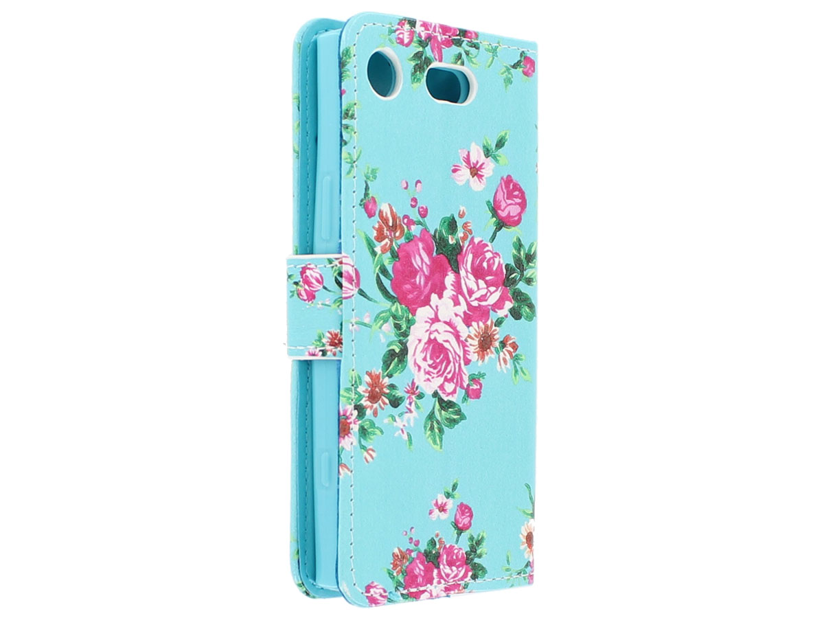 Flower Bookcase Wallet Sony Xperia Xz1 Compact Hoesje