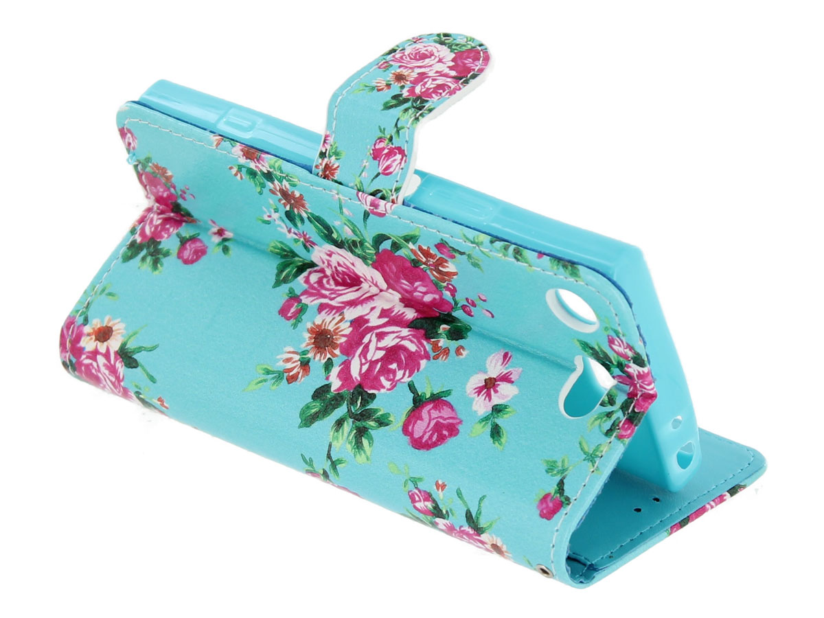 Flower Bookcase Wallet Sony Xperia Xz1 Compact Hoesje