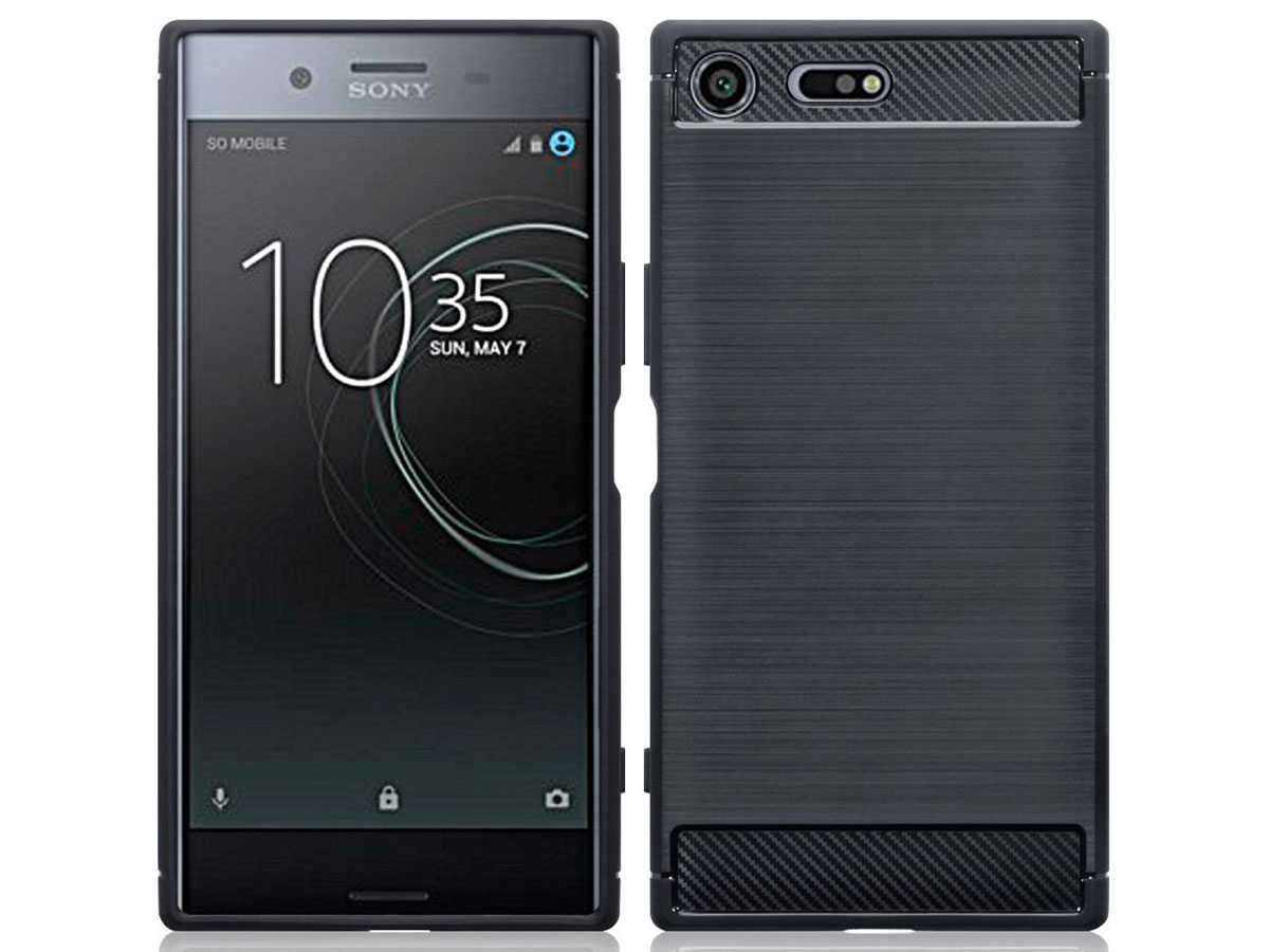 Sony Xperia XZ Premium hoesje | Rugged Carbon TPU Case