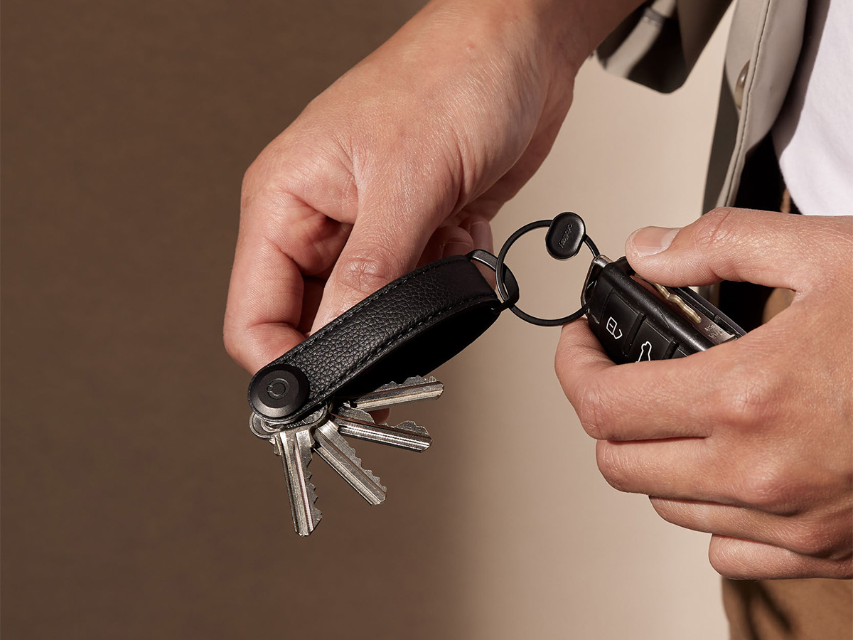 Orbitkey Key Organiser Pebbled Leather | Caviar