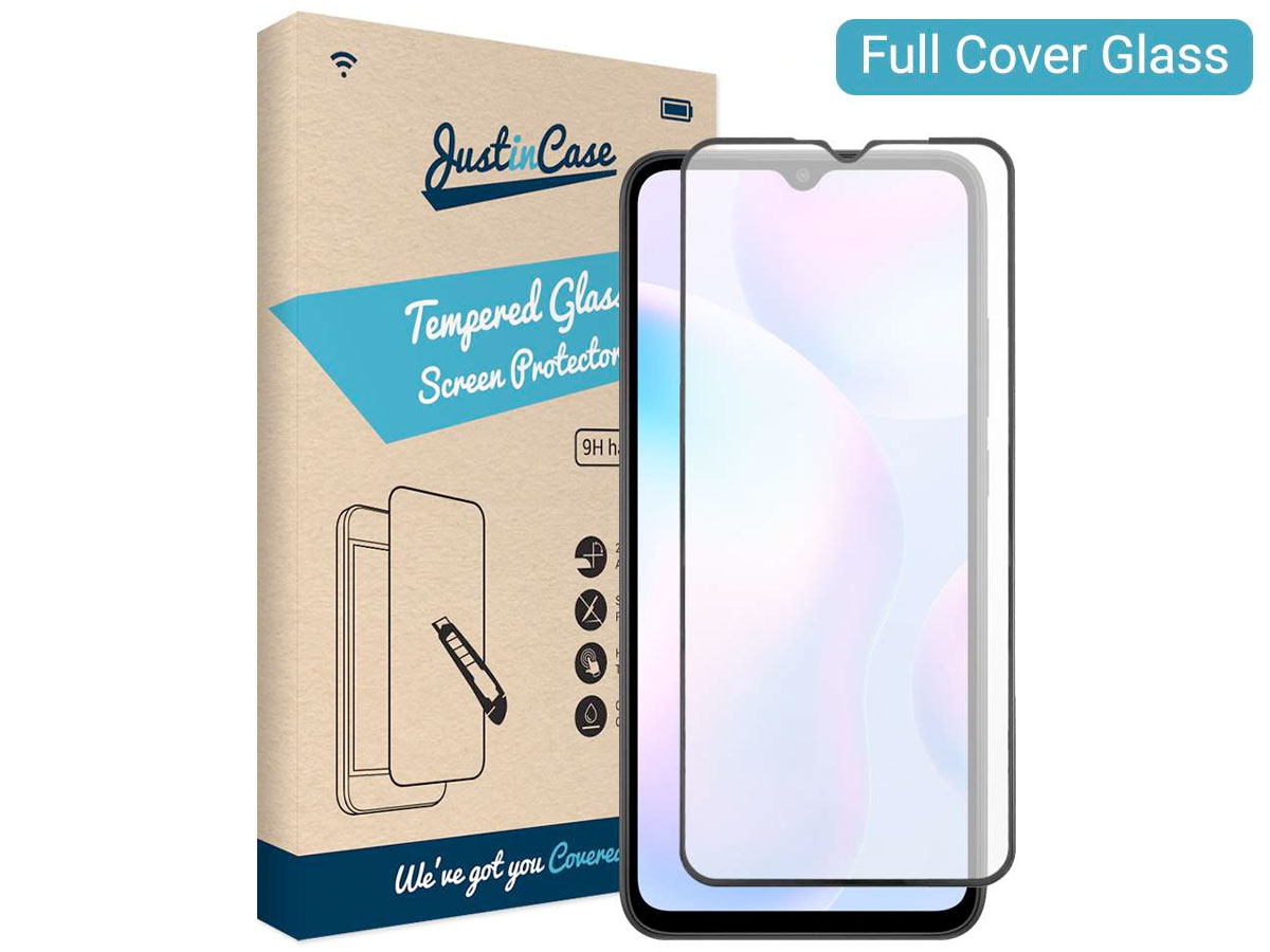 Xiaomi Redmi 9A Screenprotector Full Screen Black Edge